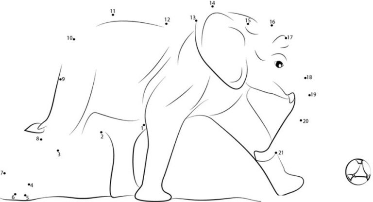 Relier les points: Éléphant imprimable, gratuit, pour les enfants et ...