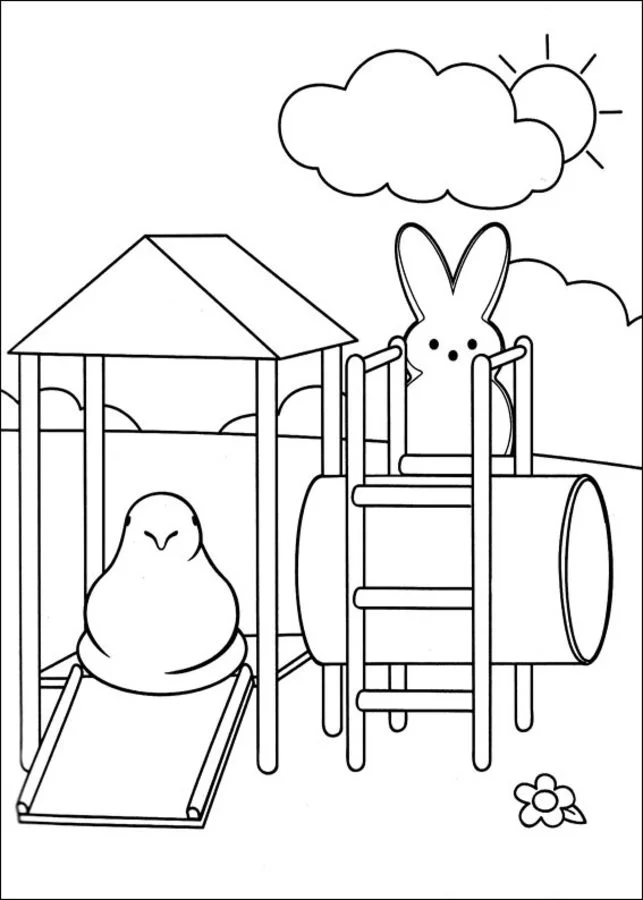 Coloring pages: Marshmallow Peeps, printable for kids & adults, free