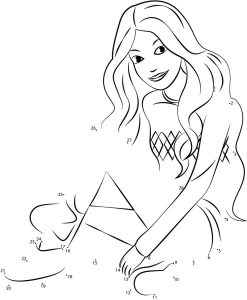 Connect the dots: Barbie, printable for kids & adults, free