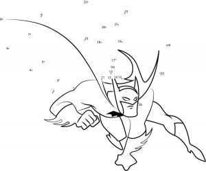 Connect the dots: Batman, printable for kids & adults, free