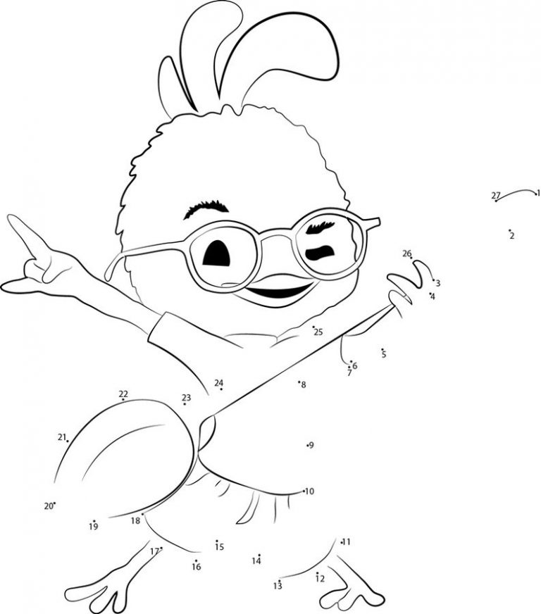 Connect the dots: Chicken Little, printable for kids & adults, free