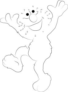 Connect the dots: Elmo, printable for kids & adults, free