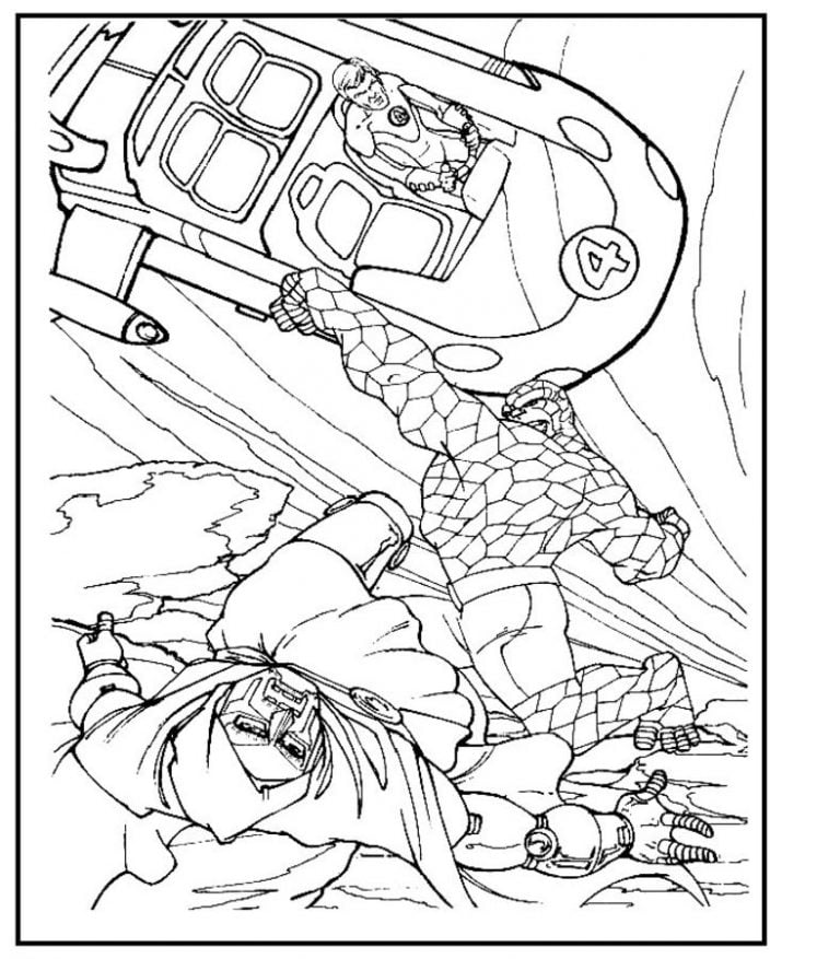 Coloring pages: Fantastic Four, printable for kids & adults, free