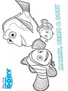Coloring pages: Finding Dory, printable for kids & adults, free