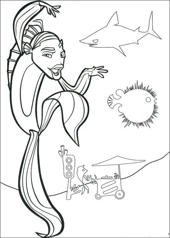 Coloring pages: Shark Tale, printable for kids & adults, free