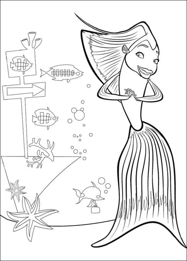 Coloring pages: Shark Tale, printable for kids & adults, free