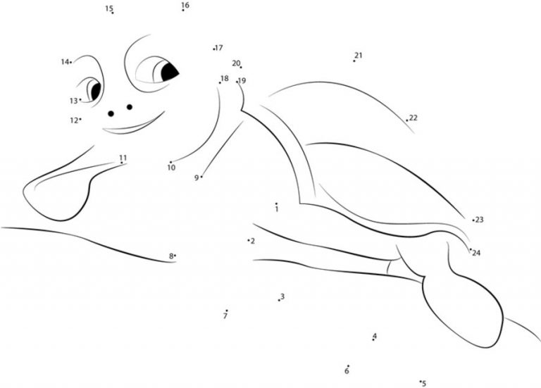 Connect the dots: A Turtle's Tale, printable for kids & adults, free