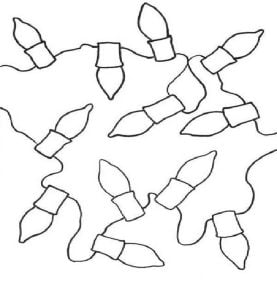 Coloring pages: Christmas Lights, printable for kids & adults, free