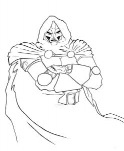 Coloring pages: Doctor Doom, printable for kids & adults, free