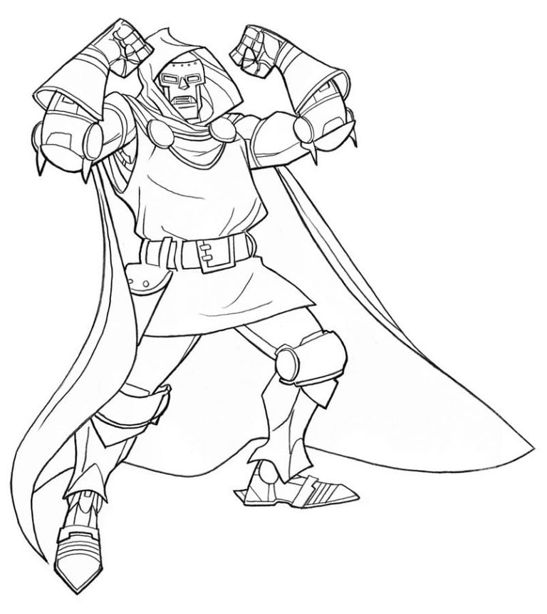 Coloring pages: Doctor Doom, printable for kids & adults, free