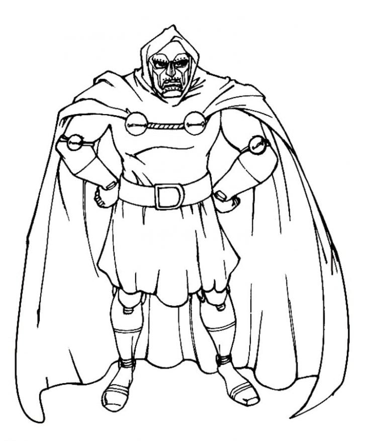 Coloring pages: Doctor Doom, printable for kids & adults, free