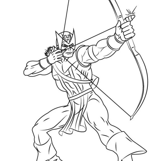 Coloring pages: Hawkeye, printable for kids & adults, free