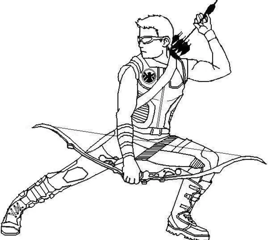 Coloring pages: Hawkeye, printable for kids & adults, free