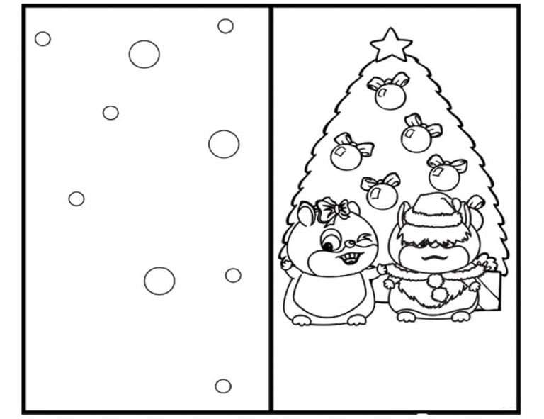 Coloring pages: Merry Christmas Cards, printable for kids & adults, free