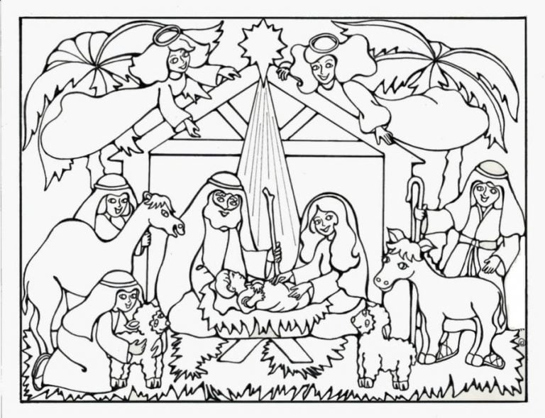 Coloring pages: Religious Christmas, printable for kids & adults, free
