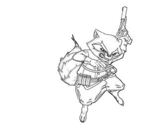 Coloring pages: Rocket Raccoon, printable for kids & adults, free