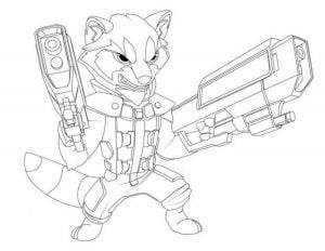 Coloring pages: Rocket Raccoon, printable for kids & adults, free