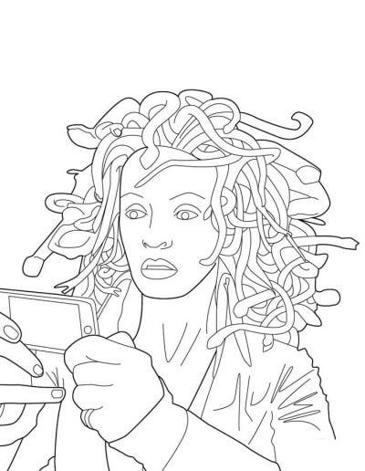 Coloring pages: Medusa, printable for kids & adults, free