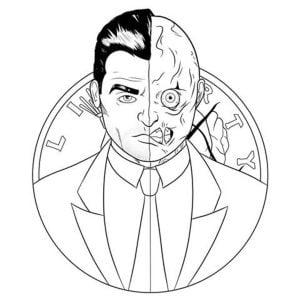 Coloring pages: Two-Face, printable for kids & adults, free