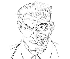 Coloring pages: Two-Face, printable for kids & adults, free