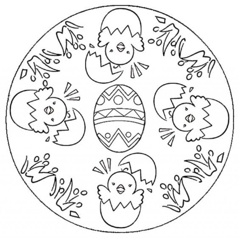 Coloring pages: Easter Mandalas, printable for kids & adults, free