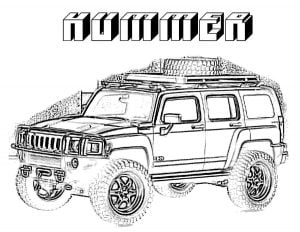 Coloring pages: Hummer, printable for kids & adults, free