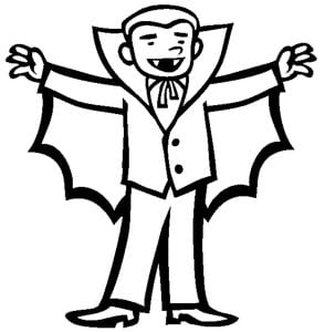Disegni da colorare: Vampiro stampabile, gratuito, per bambini e adulti