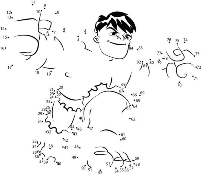 Relier les points: Hulk imprimable, gratuit, pour les enfants et les ...