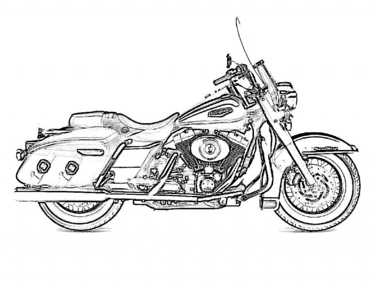Coloring pages: Harley-Davidson, printable for kids & adults, free