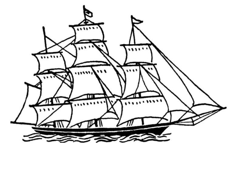 Disegni da colorare: Nave stampabile, gratuito, per bambini e adulti