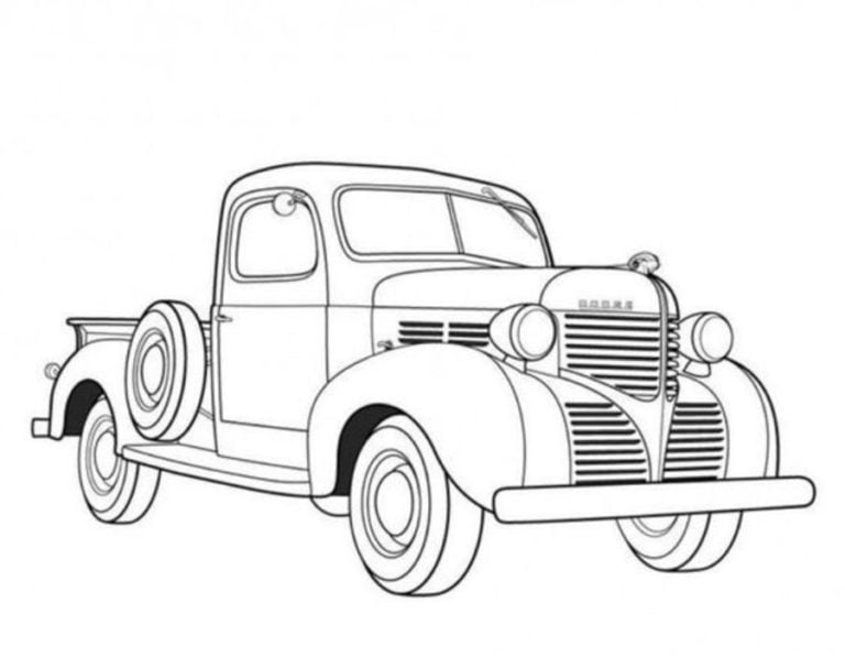 Coloring pages: Antique car, printable for kids & adults, free