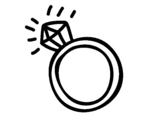 Coloring pages: Wedding ring, printable for kids & adults, free to download