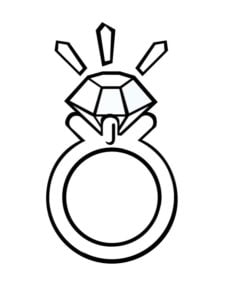 Coloring pages: Wedding ring, printable for kids & adults, free to download