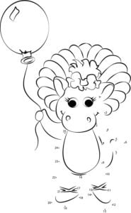 Connect the dots: Barney & Friends, printable for kids & adults, free