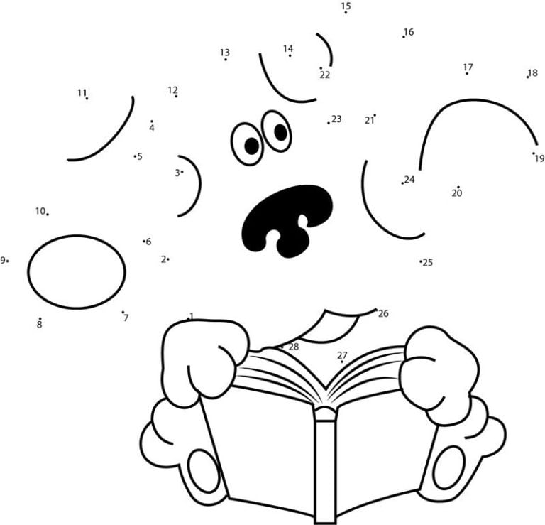 Connect the dots: Blue’s Clues, printable for kids & adults, free