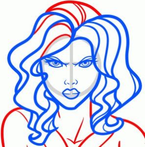 How to draw: Black Widow - easy step by step tutorial for kids