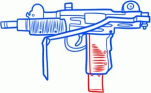 How to draw: Uzi - easy step by step tutorial for kids
