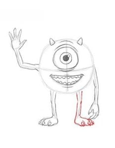 How to draw: Mike Wazowski - easy step by step tutorial for kids
