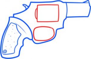 How to draw: Revolver - easy step by step tutorial for kids