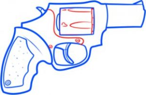 How to draw: Revolver - easy step by step tutorial for kids