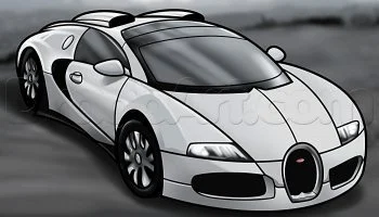How to draw: Bugatti Veyron - easy step by step tutorial for kids