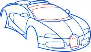 How to draw: Bugatti Veyron - easy step by step tutorial for kids