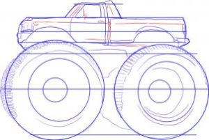How to draw: Monster truck - easy step by step tutorial for kids
