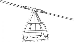 Connect the dots: Cable car, printable for kids & adults, free