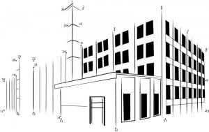 Connect the dots: Factory, printable for kids & adults, free