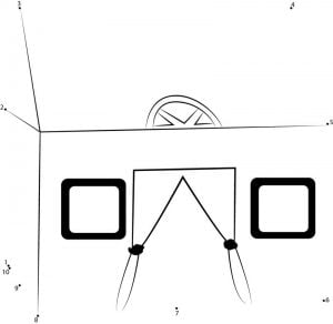 Connect the dots: House, printable for kids & adults, free