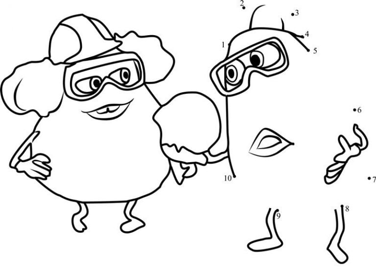 Connect the dots: Inside Out, printable for kids & adults, free