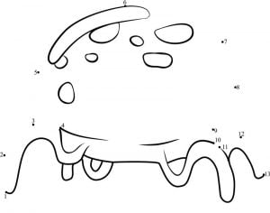 Connect the dots: Spongebob squarepants, printable for kids & adults, free