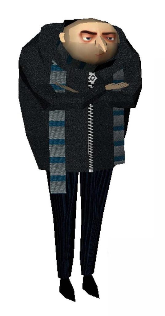 Modelo de papel: Gru (Despicable Me) para armar gratis para descargar, PDF