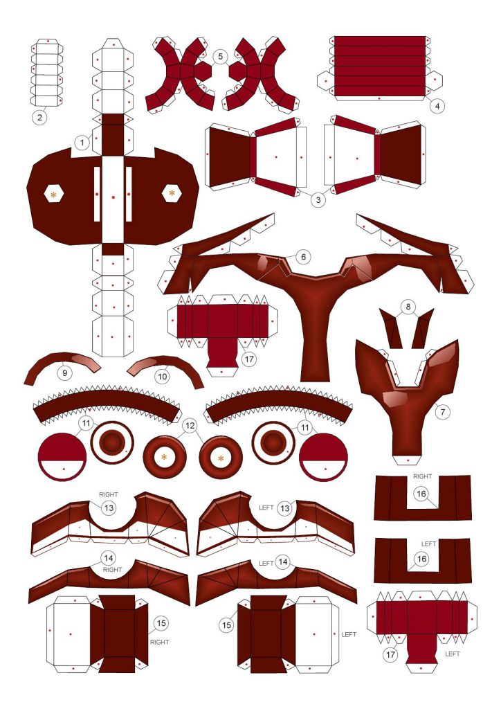 Paper model: Iron man free & printable for kids and adults Downloadable ...